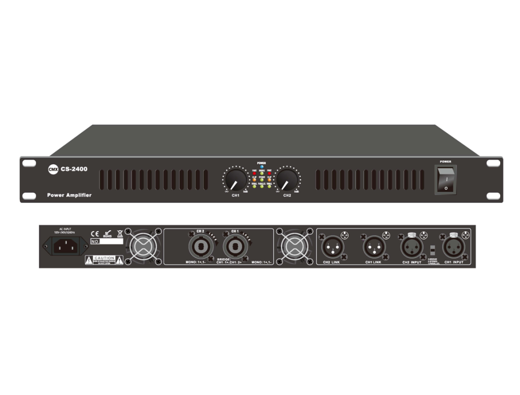 AMPLIFICADOR CLASE D 2X400W 70/100V – 8Ω – EVOTECH